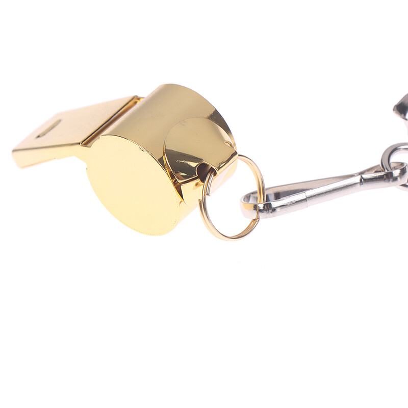 Gold Stainless Steel Rope Whistle Hanging Neck Outdoor Lifesaving Whis ...