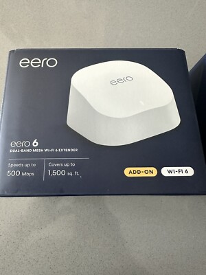 eero 6 Dual-Band Wireless Mesh Wi-Fi Wifi 6 Router + Extender Bundle ...