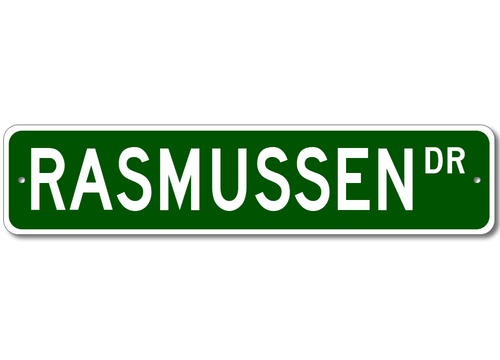 Rasmussen Drive Street Sign Personalized Custom Last Name Metal Sign ...