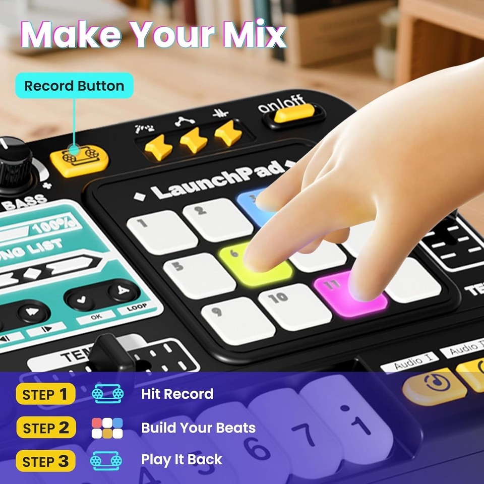 New Kids DJ Mixer Controller Baby and Toddler Toy Mix and Learn DJ ...