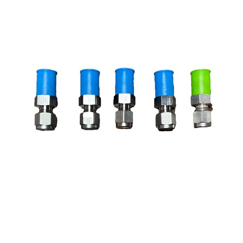 Lot of 5 Swagelok VCR Plug Fittings – 4x 1/4” Blue + 1x Cajon 1/4 ...