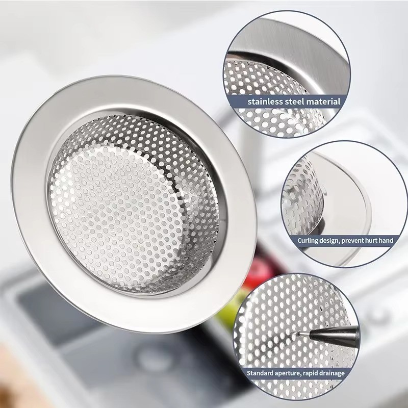 STAINLESS STEEL BATHTUB SINK SHOWER HAIR FOOD CATCHER DRAIN PLUG FILTER ...