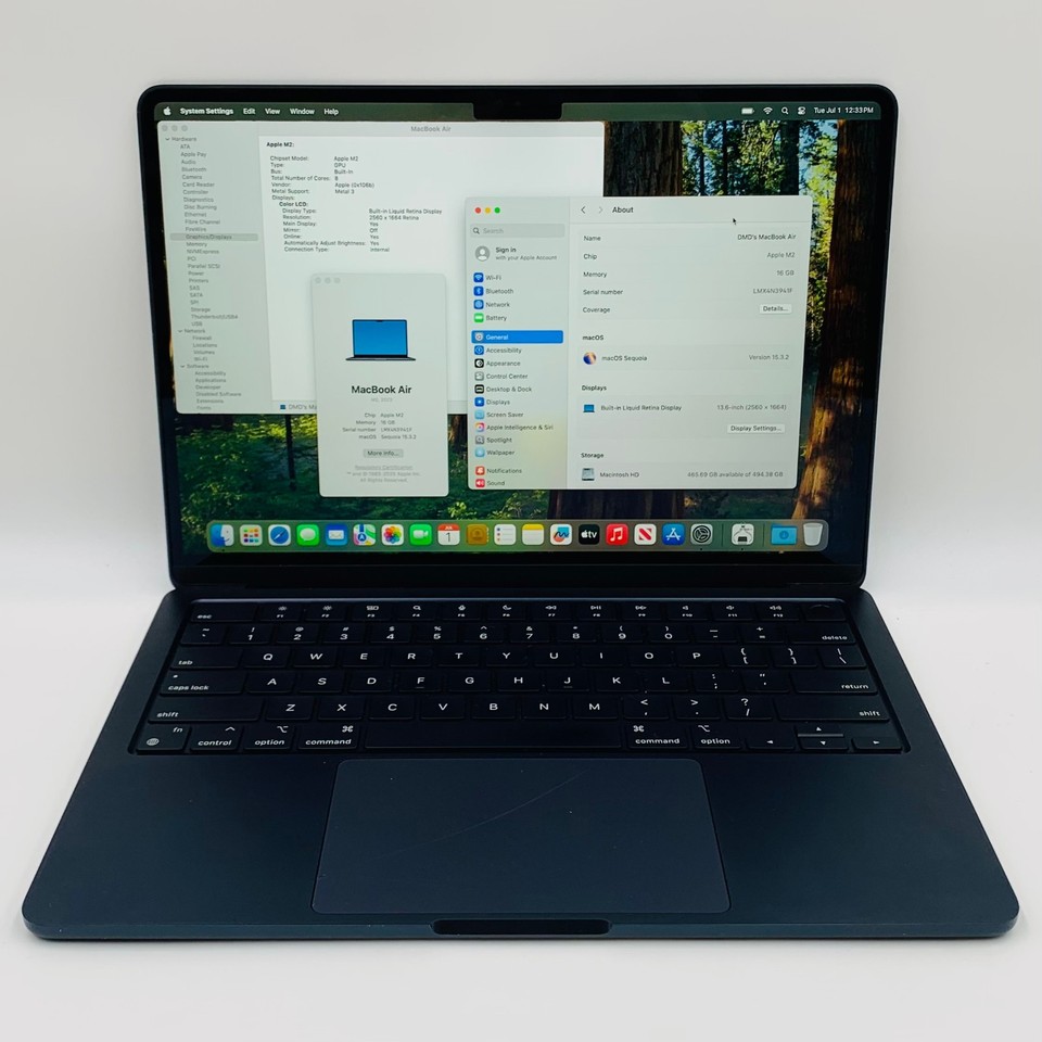 Apple MacBook Air A2681 13.9" (M2, 2022) 16GB RAM 512GB SSD Z160000B1LL ...