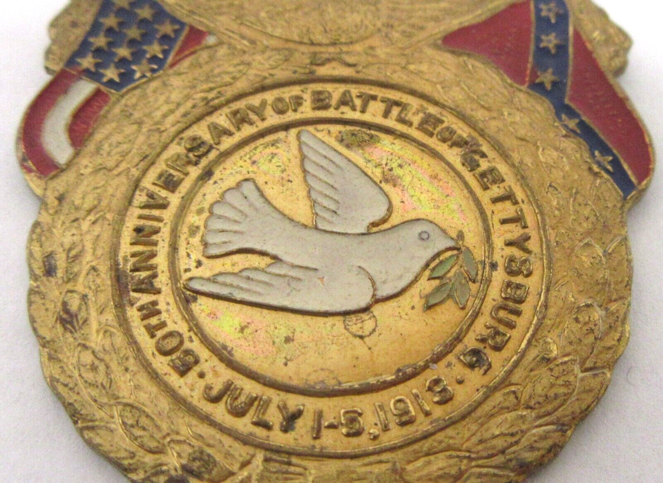 rare 1913 GETTYSBURG 50th ANNIVERSAY Souvenir pinback medal Civil War ...