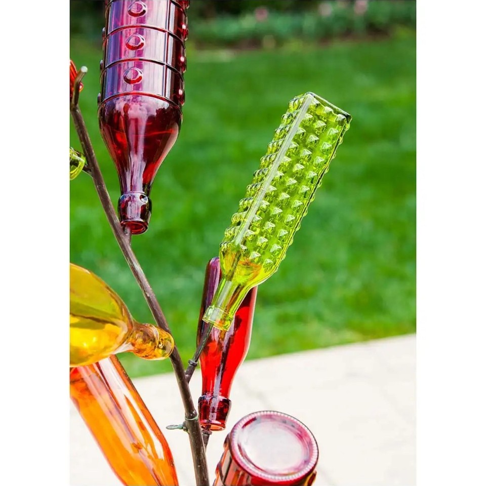 Set of 6 Colorful Glass Wine Bottles For Bottle Tree Holder Garden ...