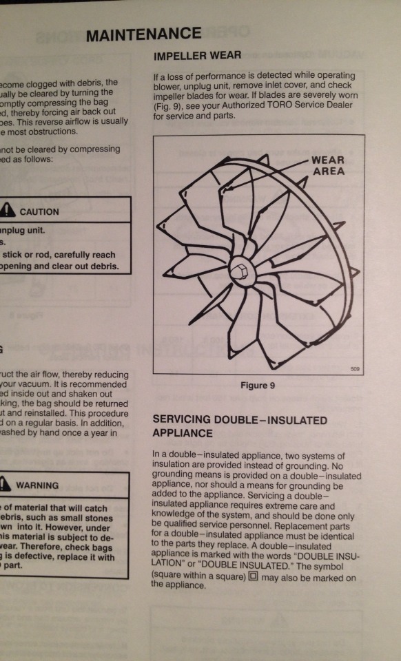 Toro Super Blower Vac Operators Manual Model 51575 51577 850 800 ...