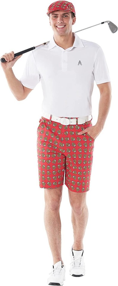 Royal and Awesome Men`s Cheers Golf Shorts Red Beer Pints Golf Shorts Tool 30-44 | eBay