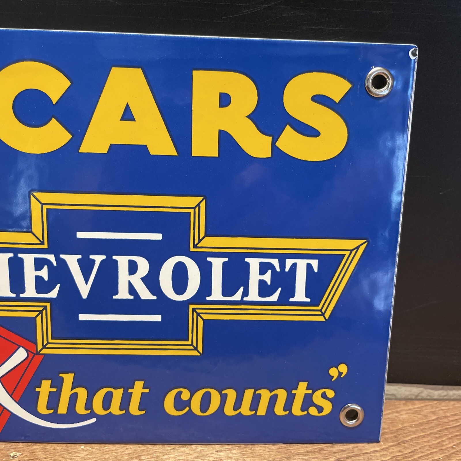 VINTAGE STYLE ''CHEVROLET'' OK USED CARS GAS & OIL PORCELAIN SIGN 12X9 ...