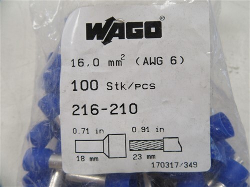 WAGO WIRE FERRULE 6 AWG (100 PIECES) BLUE 216-210 MARINE BOAT | eBay