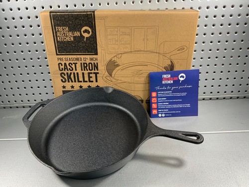 PRE SEASONED CAST IRON SKILLET 12.5 INCH FRESH AUSTRALIAN KITCHEN ...