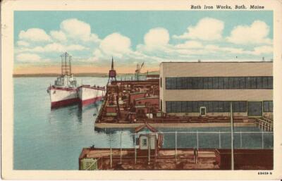Bath, MAINE - Iron Works - 1954 - ships, shipyard | eBay
