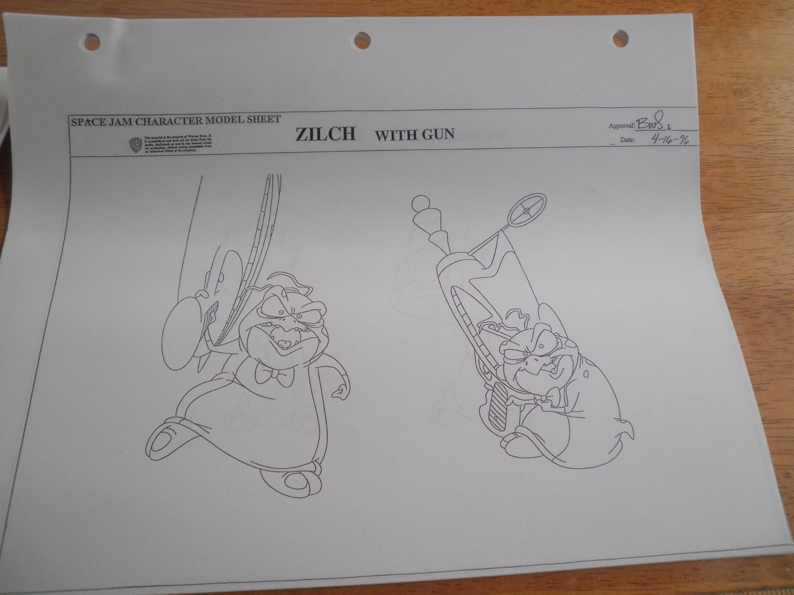 1995 Aliens Bupkus Void Space Jam model sheets for art designers ...