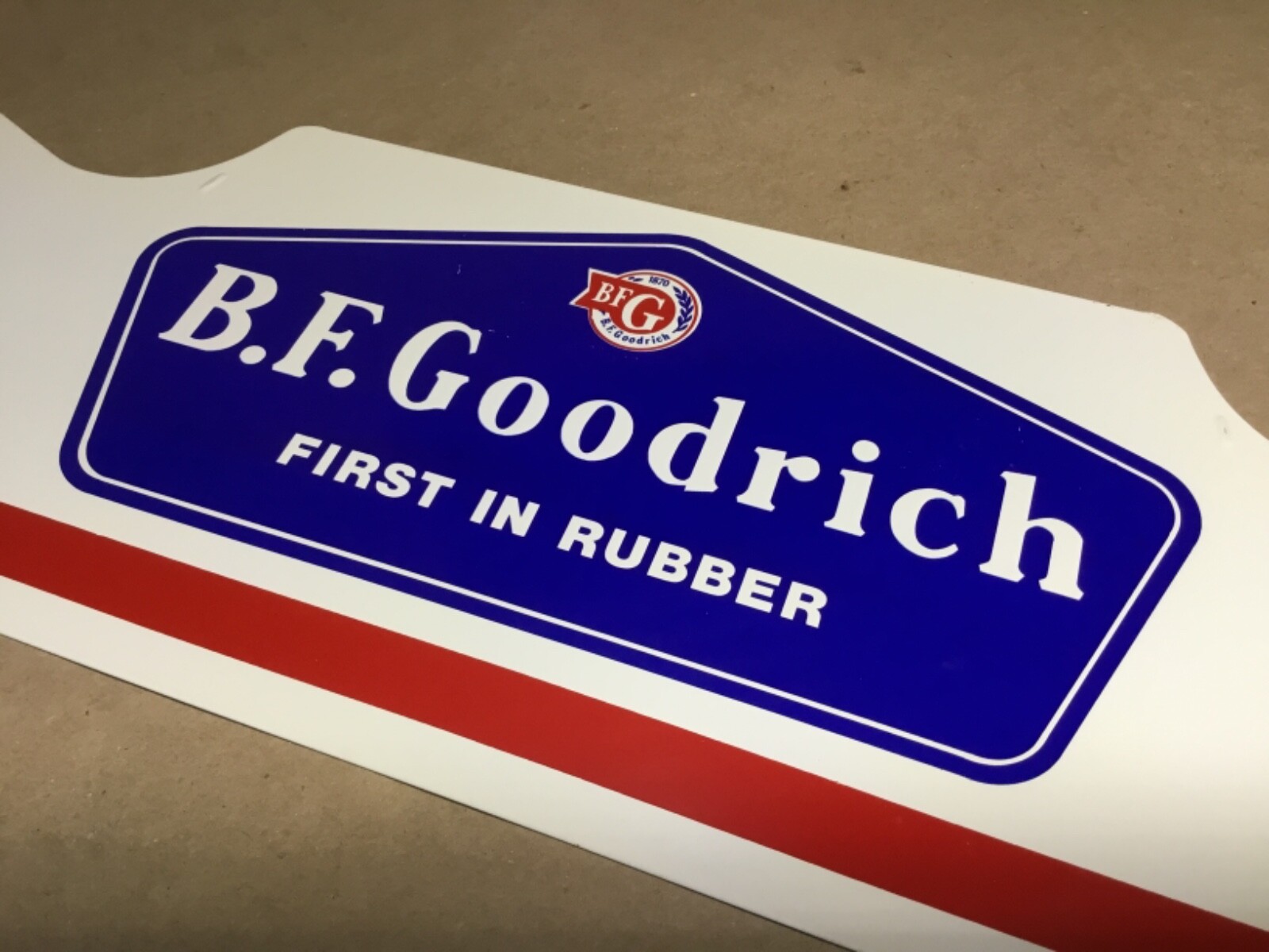 BF GOODRICH TIRE SIGN * RARE GAS STATION RACK TROG RATROD DEALER ...
