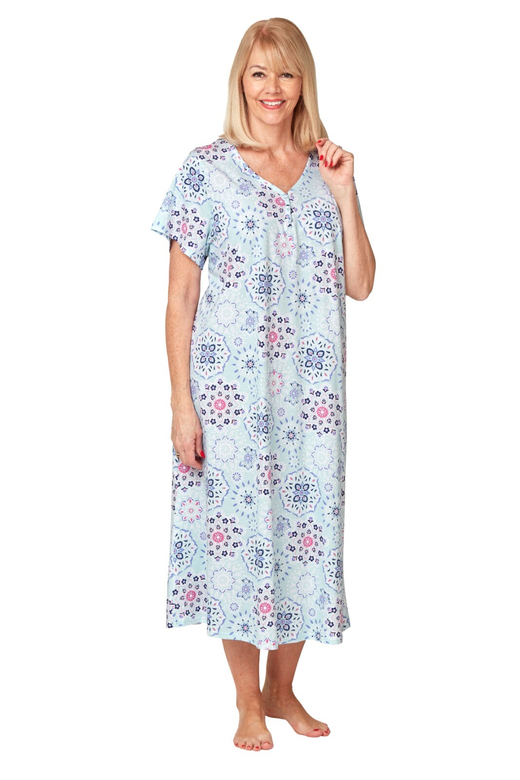 LADIES 100% SOFT COTTON LONG NIGHTSHIRTS LOUNGE WEAR NIGHTDRESS PLUS ...