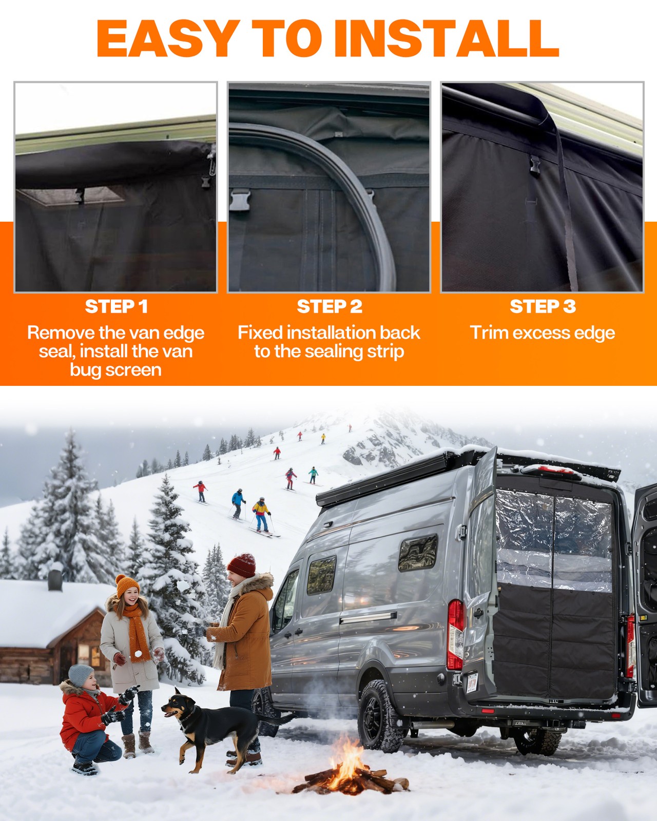 Van Chill Curtain Fit Ford Transit High Roof Rear Door Insulated for ...