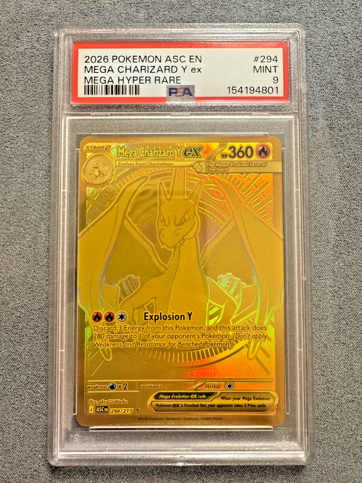 MEGA CHARIZARD Y EX ASCENDED HEROES MEGA HYPER RARE 2026 POKEMON PSA 9 ...