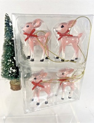 Target Wondershop Retro Mini Pink Deer Fawn Reindeer Christmas Ornament ...