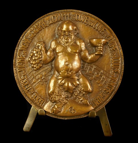 Medal Fauna Satyr God Pan Bacchus Wine in honor of the wines of France ...