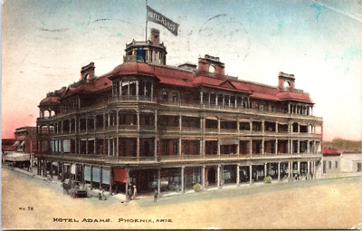Hotel Adams Phoenix Arizona AZ Postcard 1909 Street View Old Car | eBay