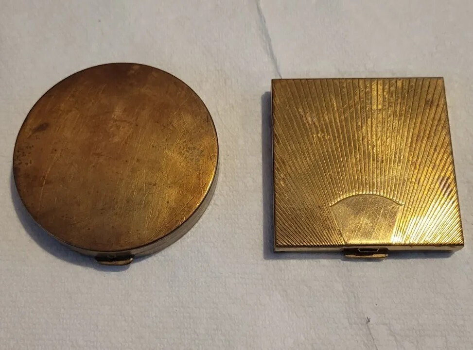 Vintage Brass Powder Compacts