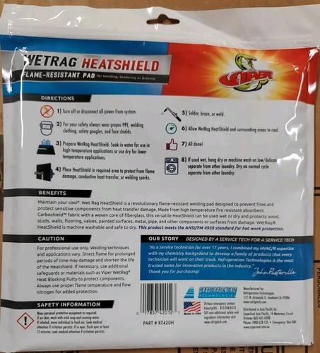 Refrigeration Technologies RT420H Viper WetRag Heatshield- Flame ...
