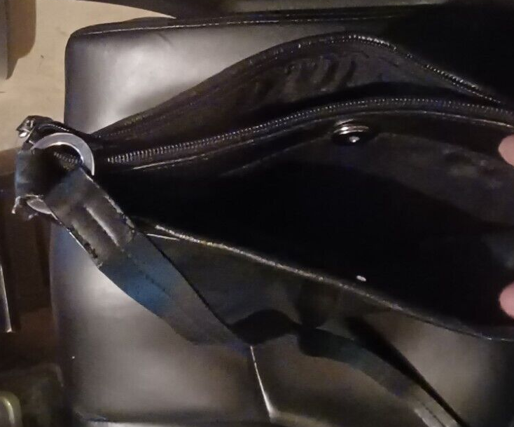 Unbranded Genuine Leather Black Purse. Shoulder Bag Adjustable Strap | eBay