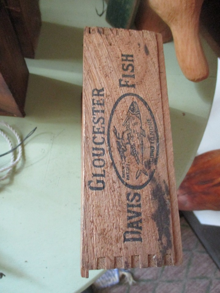 SALE Antique Lot 3 Wooden Fishing Boxes Cod General Store Boston ...