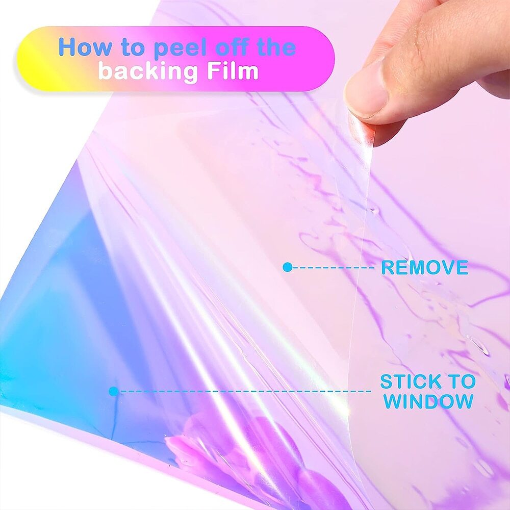 Transparent Iridescent PET Sheet Window Film Rainbow For DIY Shopping ...