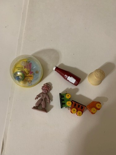 5 Fun Tiny Items, Cracker Jack, Train, McDonalds Toy, Heinz Ketchup ...