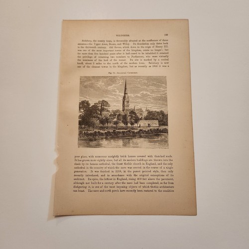 Salisbury Cathedral England C. 1882 Engraving (276) | eBay