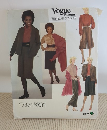 Vogue 2810 American Designer Calvin Klein Pattern Jacket Blouse Shirt ...
