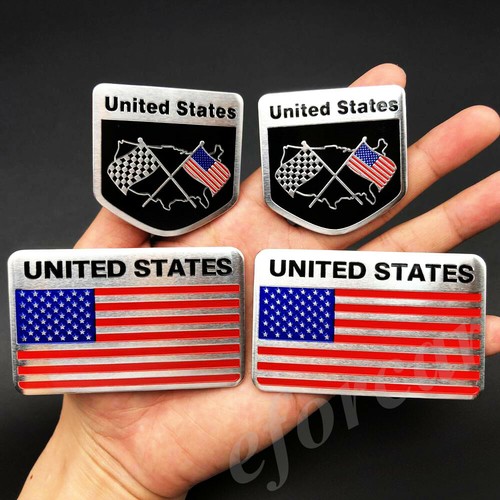 4pcs USA American United States Flag Car Motorcyle Decal Sticker Badge ...