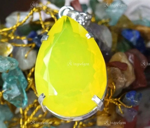 94 Ct Neow Yellow Fire Opal Color Silver Pendant Solitaire Loose ...