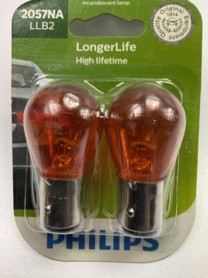 Philips 2057NALLB2 Longerlife Amber Turn Signal Lamp Light Bulb 2057 ...