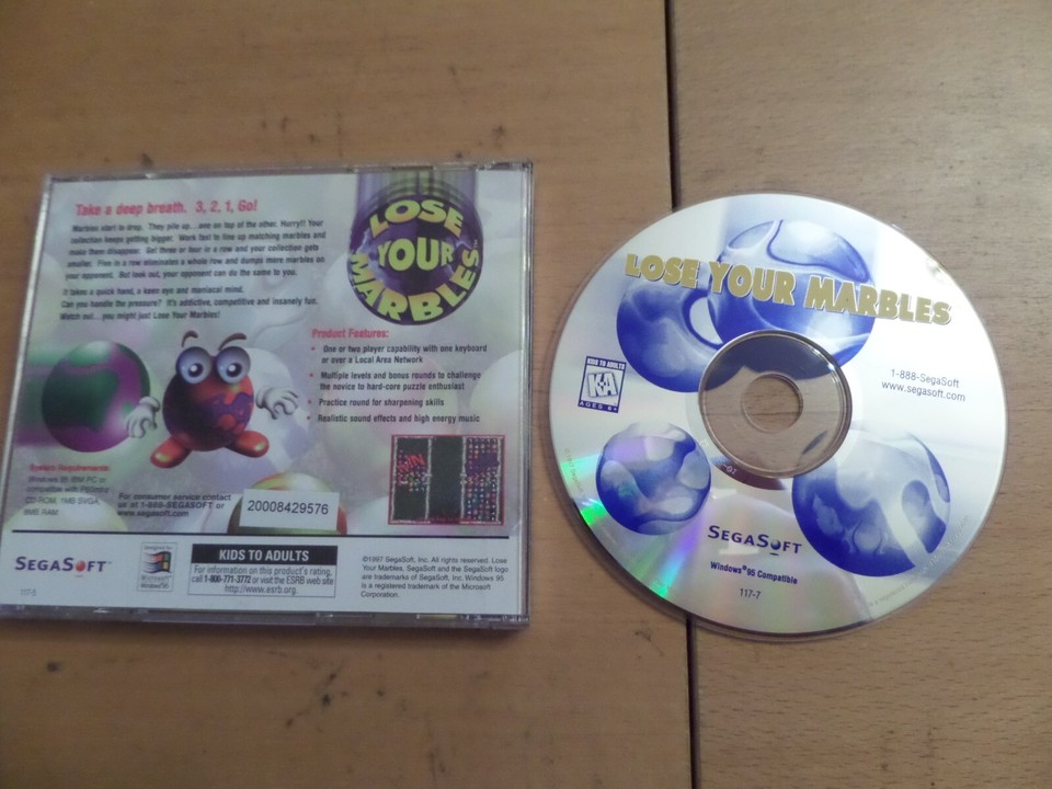 Lose Your Marbles (Windows 95 PC, 1997) Segasoft + Small Manual | eBay