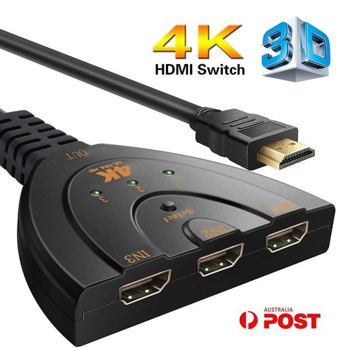 3 Way HDMI Splitter Adapter 3 In 1 Out MultiDisplay Switch Box 4K*2K ...