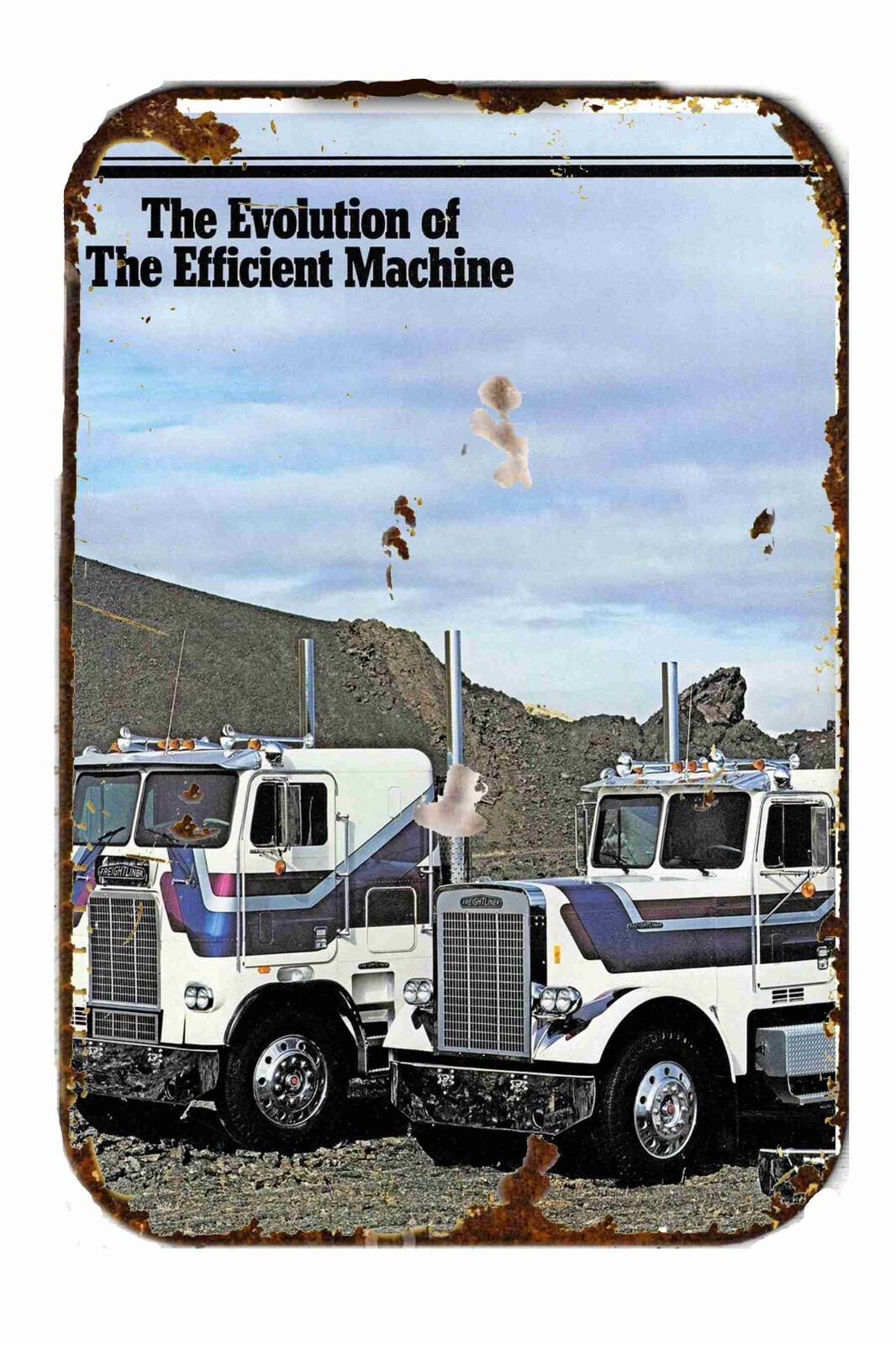 79 Semi Truck Freightliner Vintage Advertising All Metal Tin Sign 8 x ...