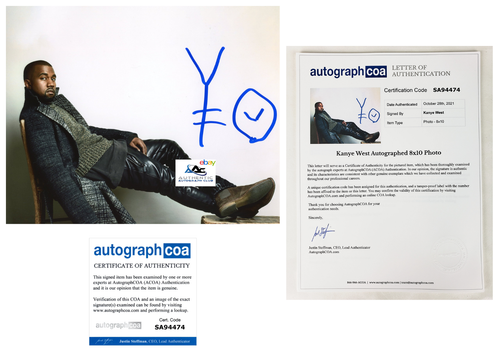 ***RARE NEW YE GRAPH*** KANYE WEST AUTOGRAPH SIGNED 8X10 PHOTO ACOA COA ...