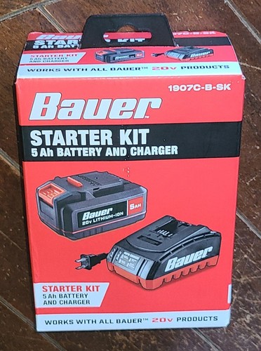BAUER 20V 5 Ah Lithium-Ion Battery and Charger Starter Kit #71272 ...