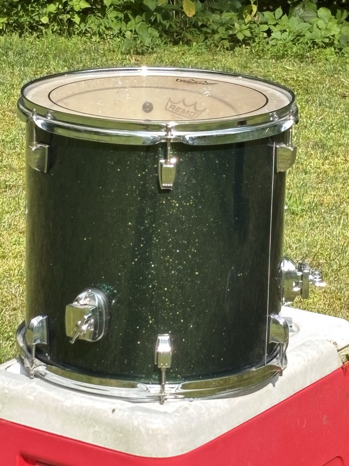 14” Ludwig Element Floor Tom Drum Mount Green Sparkle II | eBay