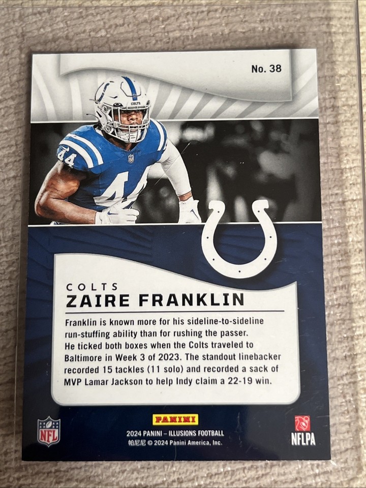 2024 Illusions Zaire Franklin #38 Red /125 Colts Serial Numbered🔥 | eBay