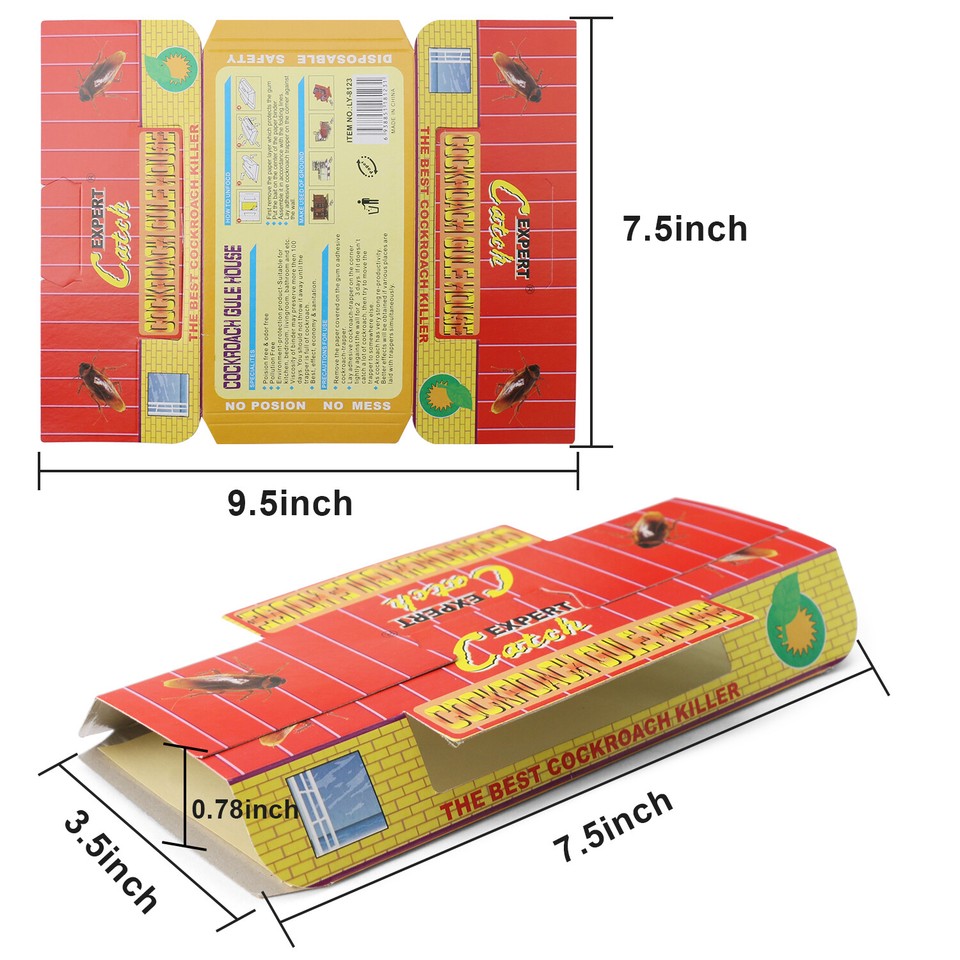 5 to 60pcs Pest Roach Glue Trap Cockroach Killer Bait Catcher Spider ...