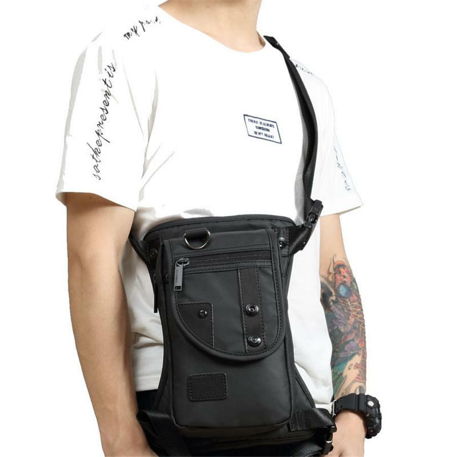 Motorcycle Rider Leg Bag Hip Drop Men Nylon Tactical Waist Pack Black ...