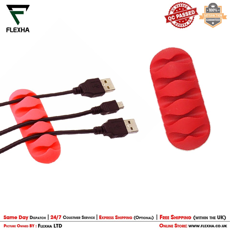 Cable Tidy Clips, Ties, Charger Wire Holder Management, Lead Desk USB ...