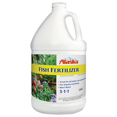 4 PAK Alaska Fish Emulsion Fertilizer 5-1-1 Formula 1 Gallon is an OMRI ...