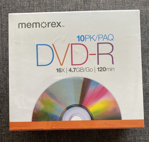 MEMOREX DVD-R 10PK 16X 4.7 GB 120 Min Factory Sealed | eBay