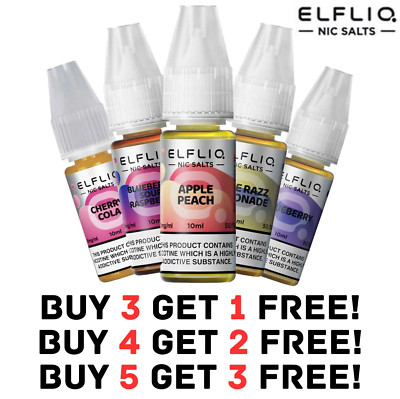 Elf-Liq Bar Vape Juice e liquid 5/10/20 mg Pod Kit Nic Salts 10ml VG50 ...