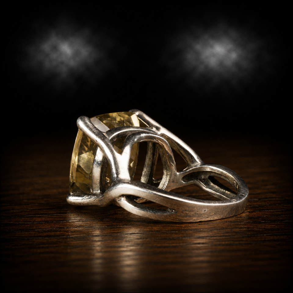 Gorgeous Vintage Lemon Quartz Sterling Silver Ring Size 5.75 | eBay