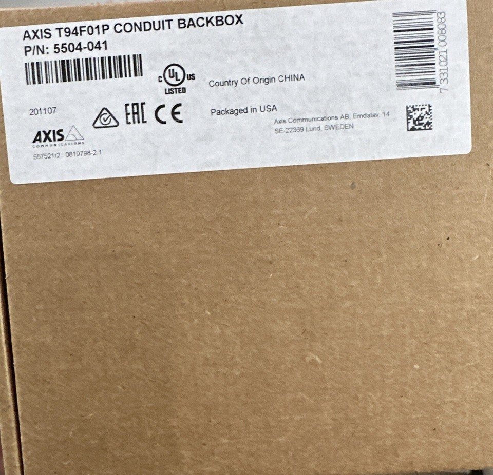 NEW Axis Communications T94F01P Conduit Backbox for Axis M30 & P14 5504 ...