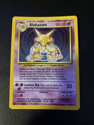Pokémon TCG Alakazam Base Set 1/102 Holo Unlimited Holo Rare | eBay